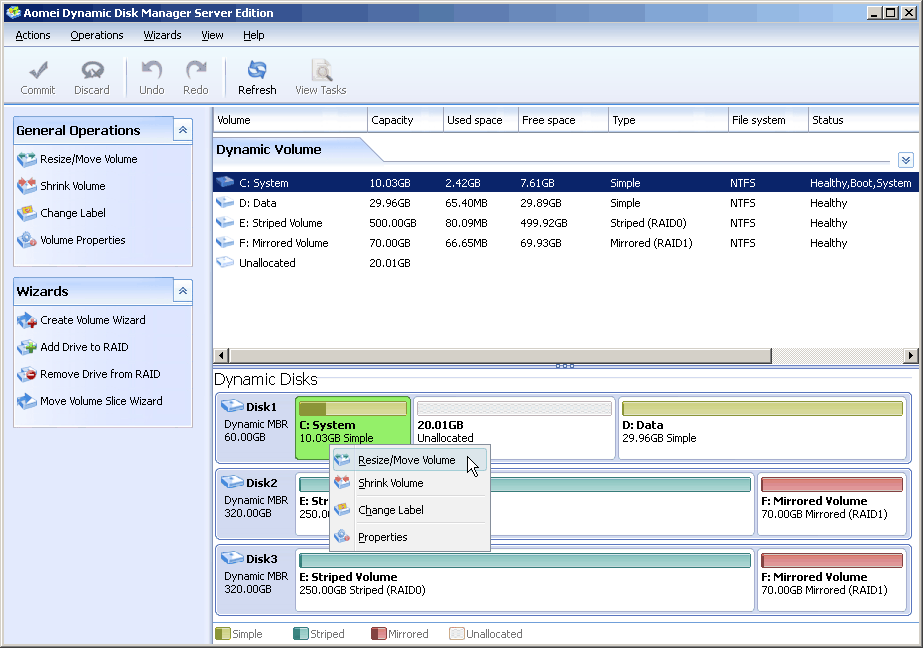 Extend System Volume (C: Drive) on Dynamic Disk for Windows 2003