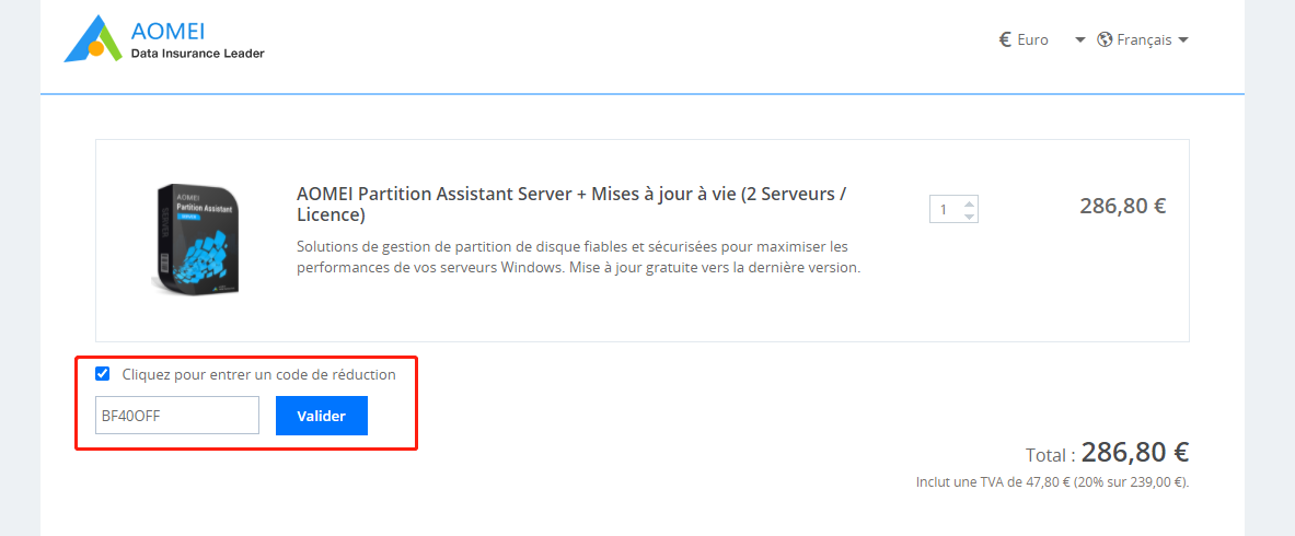 Acheter logiciel AOMEI en ligne