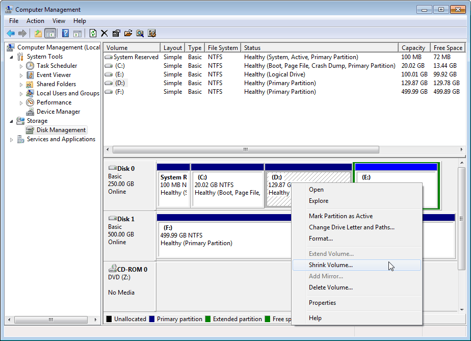Extending Logical Drive Volume In Windows Server 2003 Vm