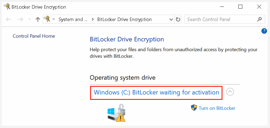 [Fixed] BitLocker Waiting for Activation? How to Turn off?