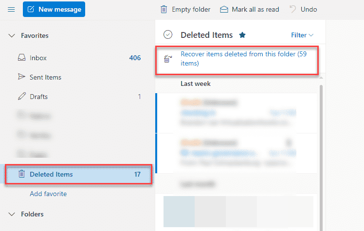 Use Office 365 to Recover Deleted Items