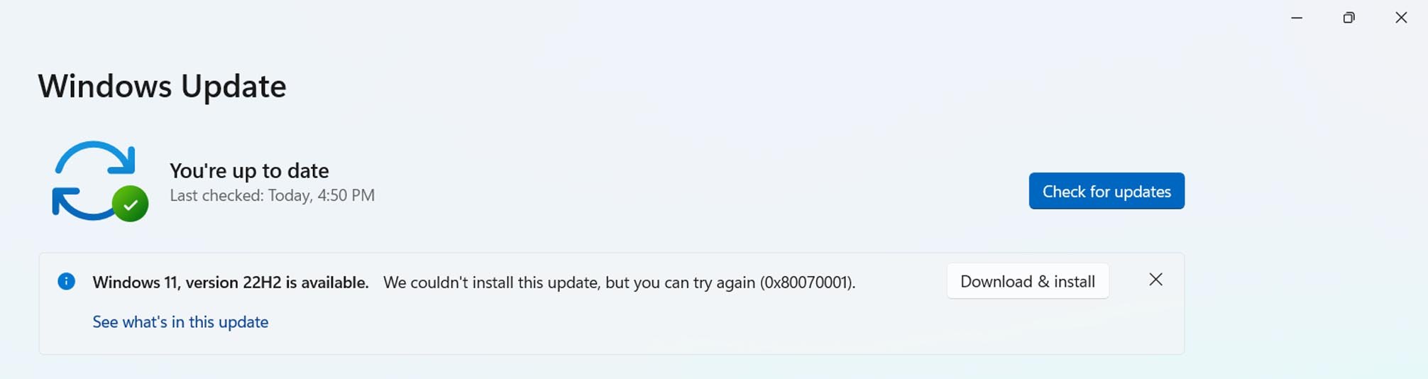 Solved in 7 Ways: Windows 11 Update 0x80070001