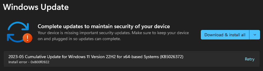 Windows 11 Update 0x800f0922: Fix it Now!