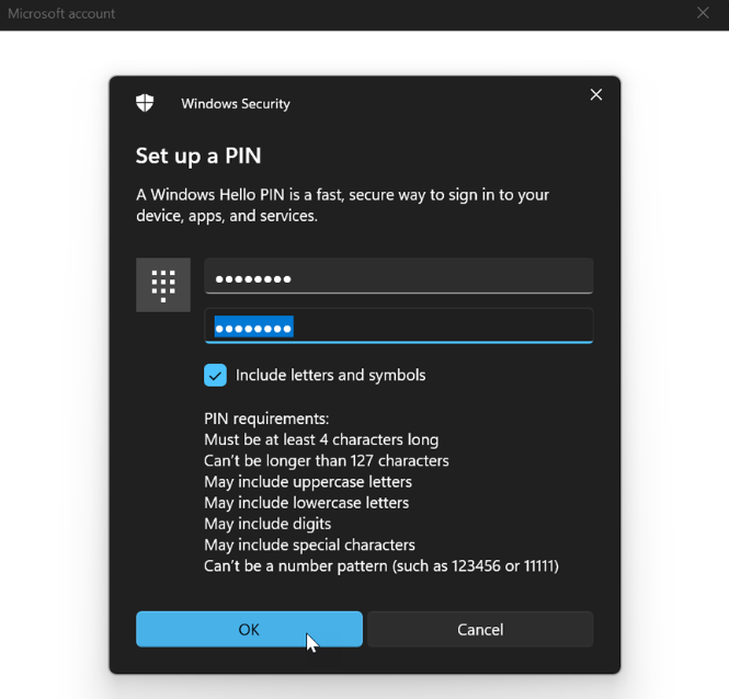 Is Windows Hello Password Different As My Microsoft Password?