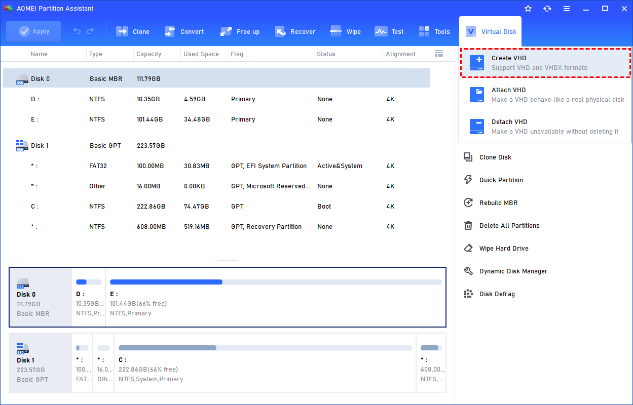How to Use Disk Management to Create VHD in Windows 10 and 11?