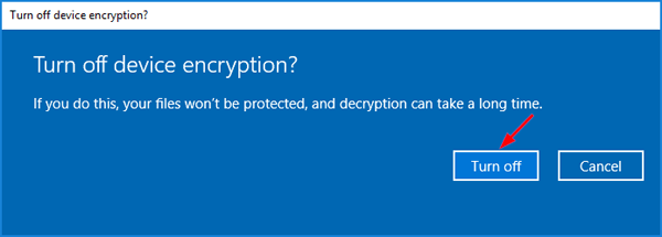 How to Close Windows Device Encryption.