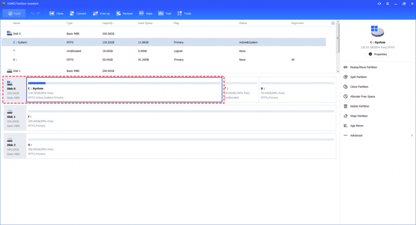 How to Resize Partition with AOMEI Partition Assistant?