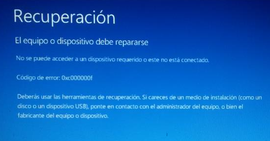 [Solucionado] Su PC Debe Repararse Código de Error 0xc000000f en Windows 11, 10, 8 y 7