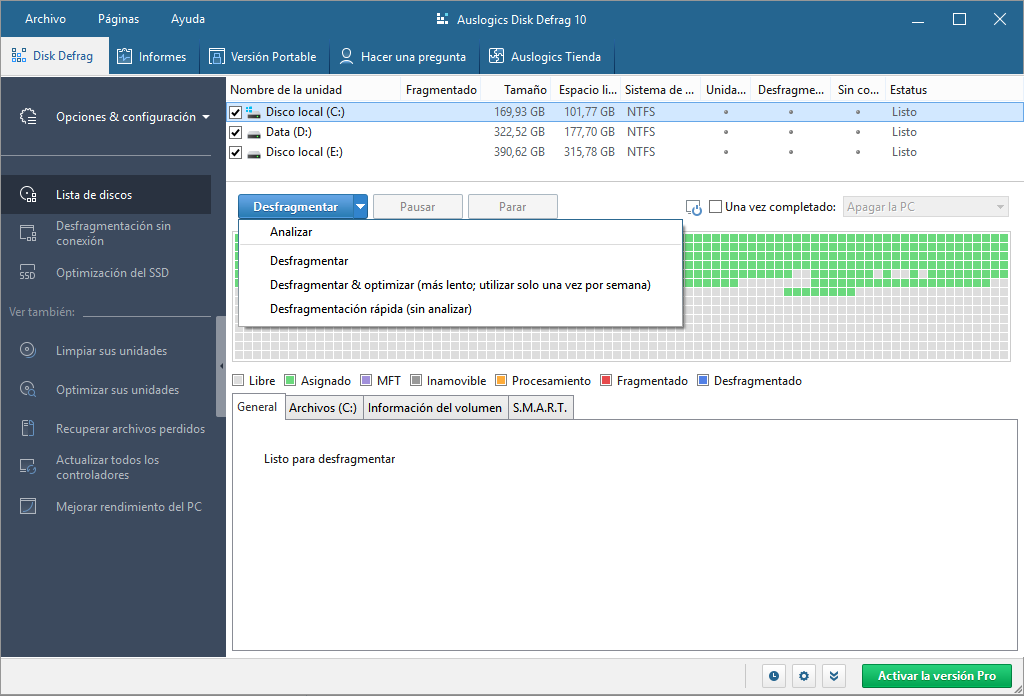 ¿Cómo utilizar Auslogics Disk Defrag Portable y su alternativa?