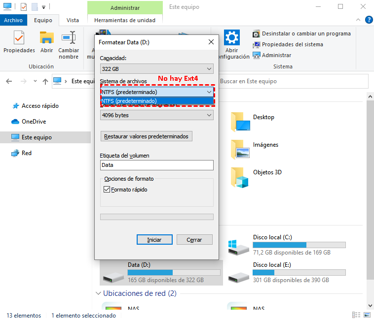 Formatear fácilmente Ext4 en Windows 11, 10, 8, 7 | Freeware Descargar