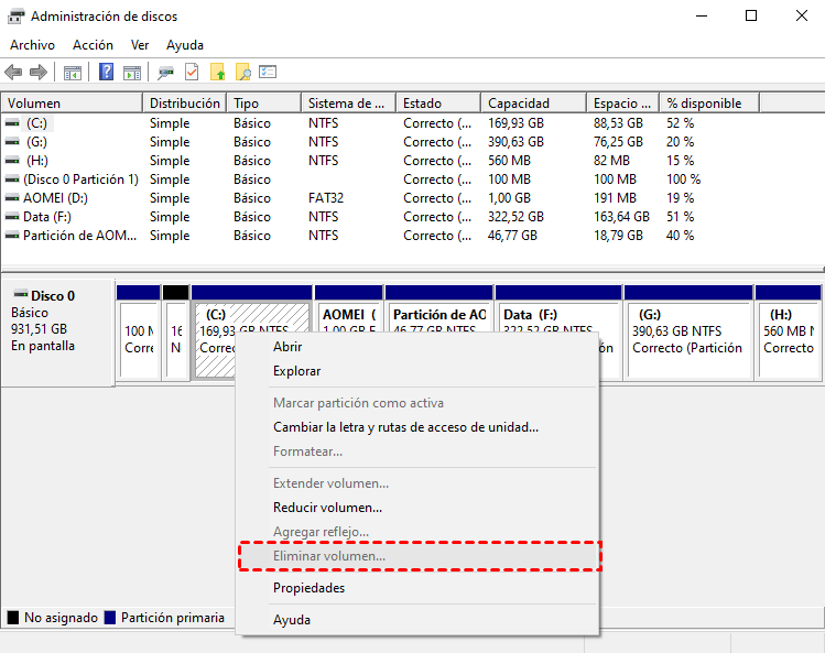 [Resuelto] No se Puede Eliminar la Partición de Disco Duro en Window 11, 10, 8, 7