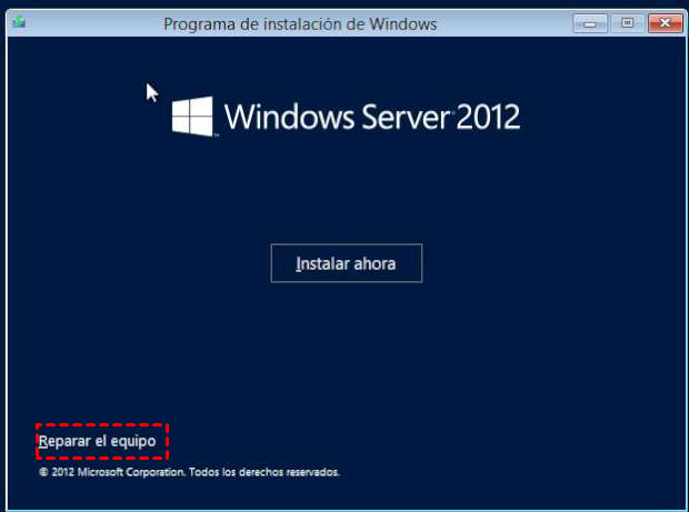 [Solucionado] Windows Server 2012 R2 bucle de arranque sin reinstalar