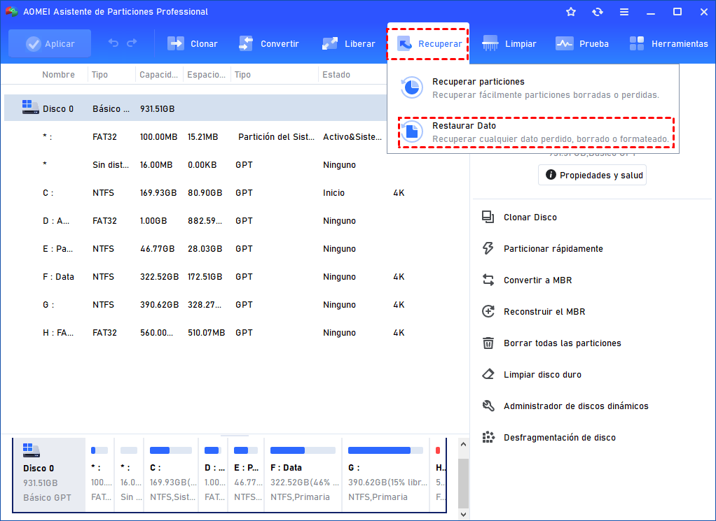 ¿Cómo Recuperar los Datos con Partition Assistant?