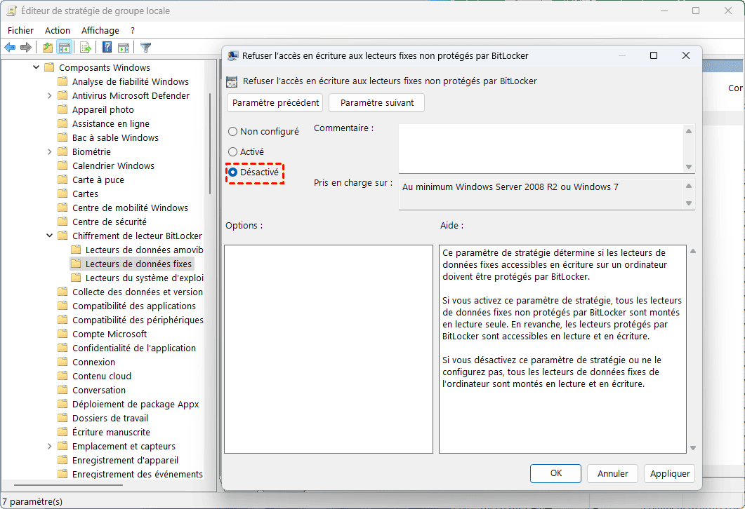 [Résolu] BitLocker désactivé par accident, impossible de le réactiver
