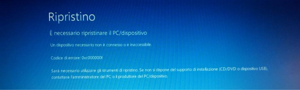 Come Risolvere Errore di EFI Microsoft Boot BCD?